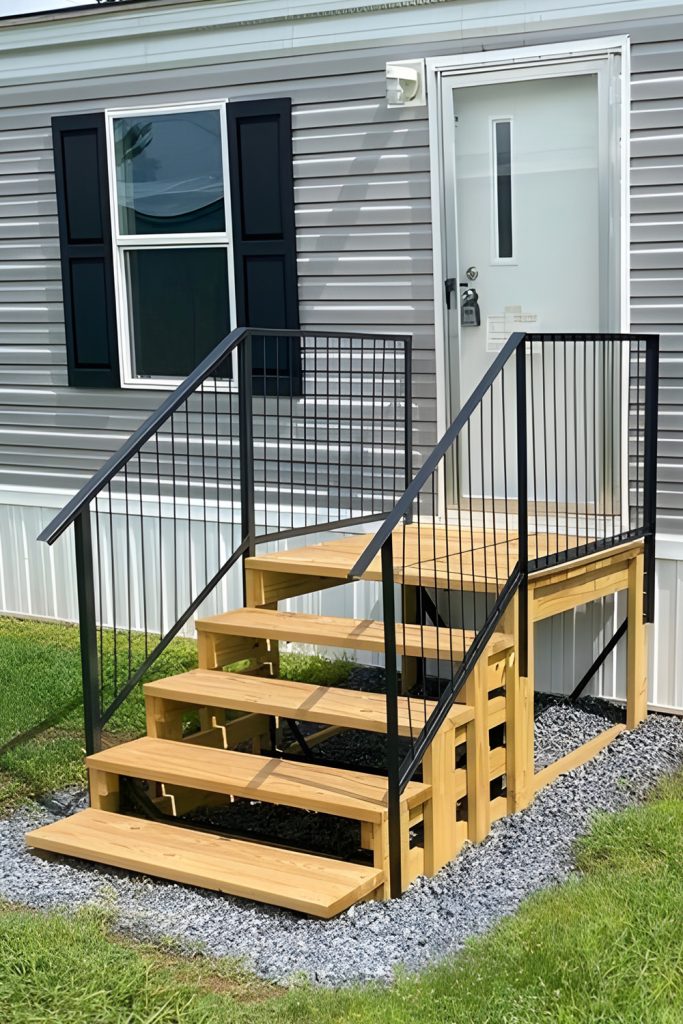 How to Build Wood Steps for a Mobile Home