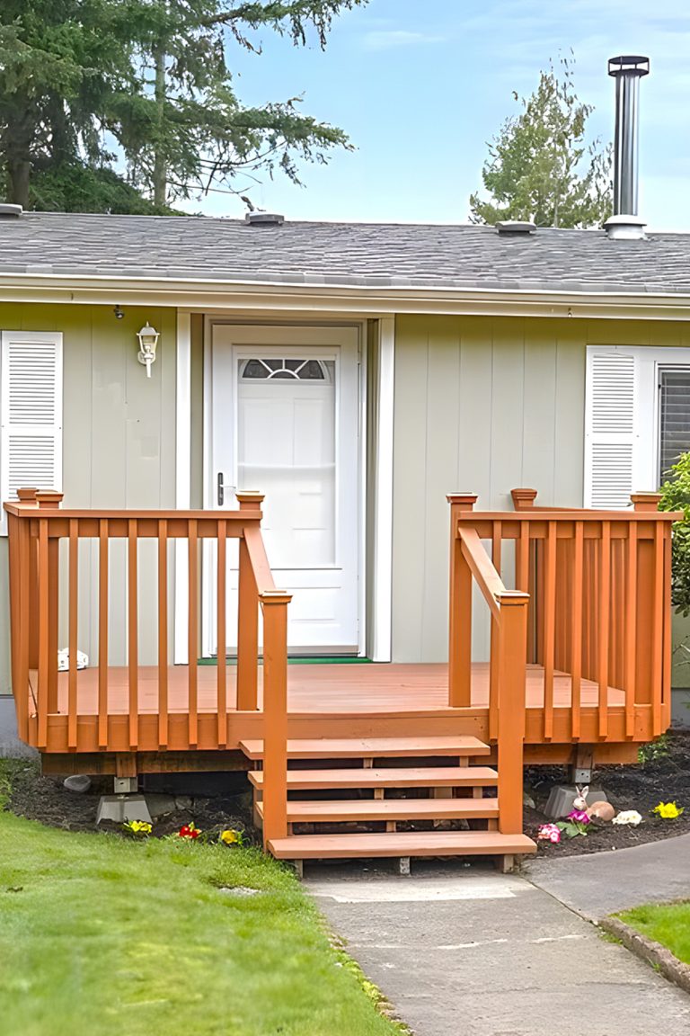 10 Gorgeous Mobile Home Wooden Steps Design Ideas