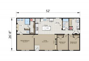 26 X 52 Double Wide Mobile Home Floor Plan