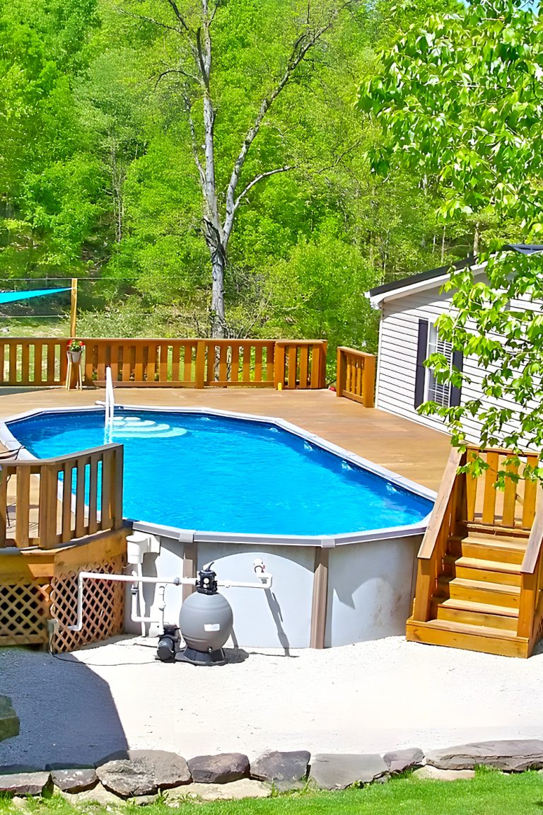 Take a Look at This Jaw-Dropping Mobile Home with a Above Ground Pool!