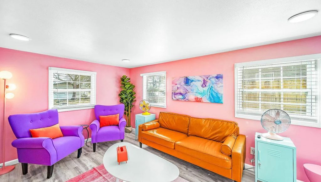 1972 Mobile Home with a Gorgeous Pink Color Palette