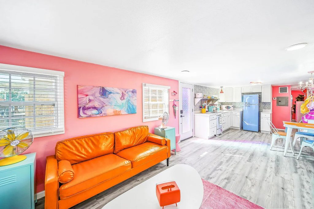 1972 Mobile Home with a Gorgeous Pink Color Palette