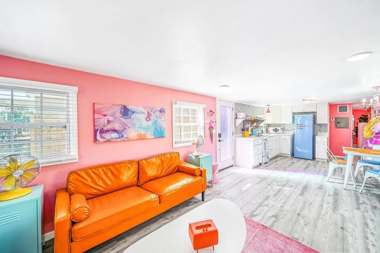 1972 Mobile Home with a Gorgeous Pink Color Palette