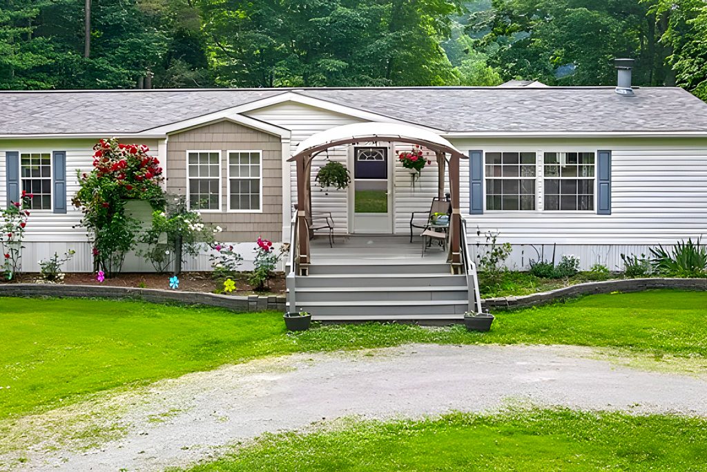 A Cozy Mobile Home Porch That Blends Rustic Charm with Modern Comfort