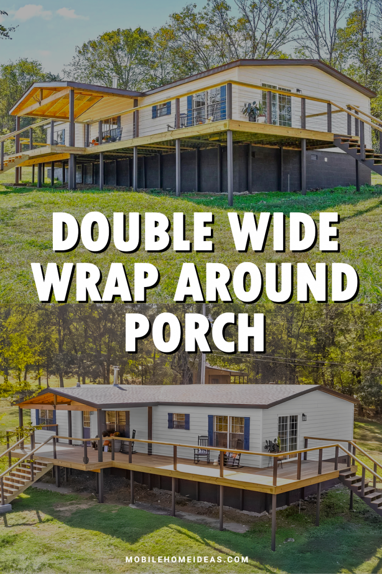 Double Wide Mobile Home with A Wrap Around Porch and Modern Interior