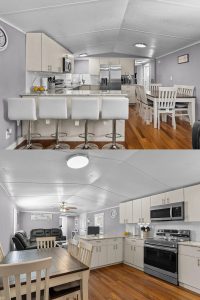 Single Wide Mobile Home Transitional Kitchen Design