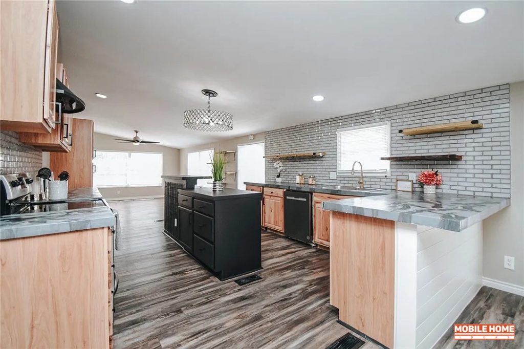 Double-Wide Mobile Home Kitchen Modern Farmhouse Design