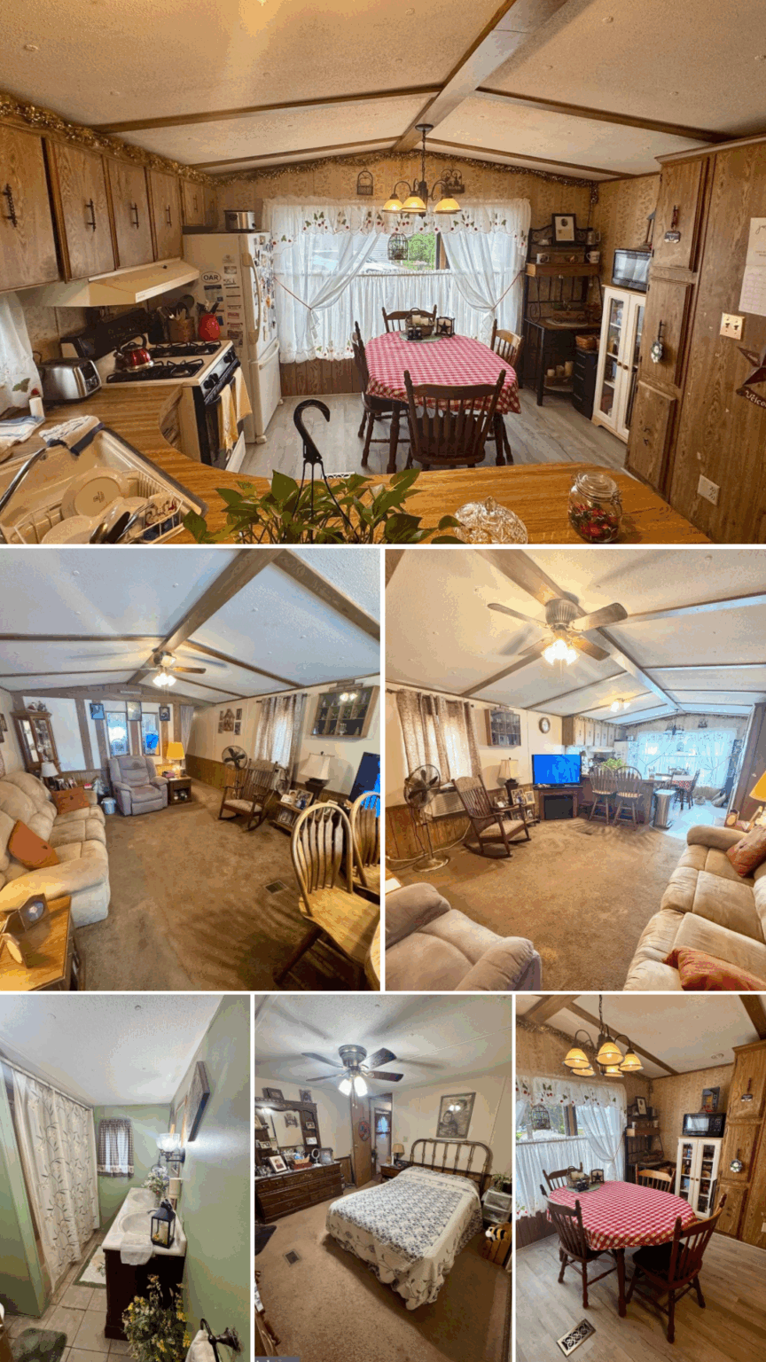 Cozy Country Makeover: See How This Single Wide Mobile Home Interior ...