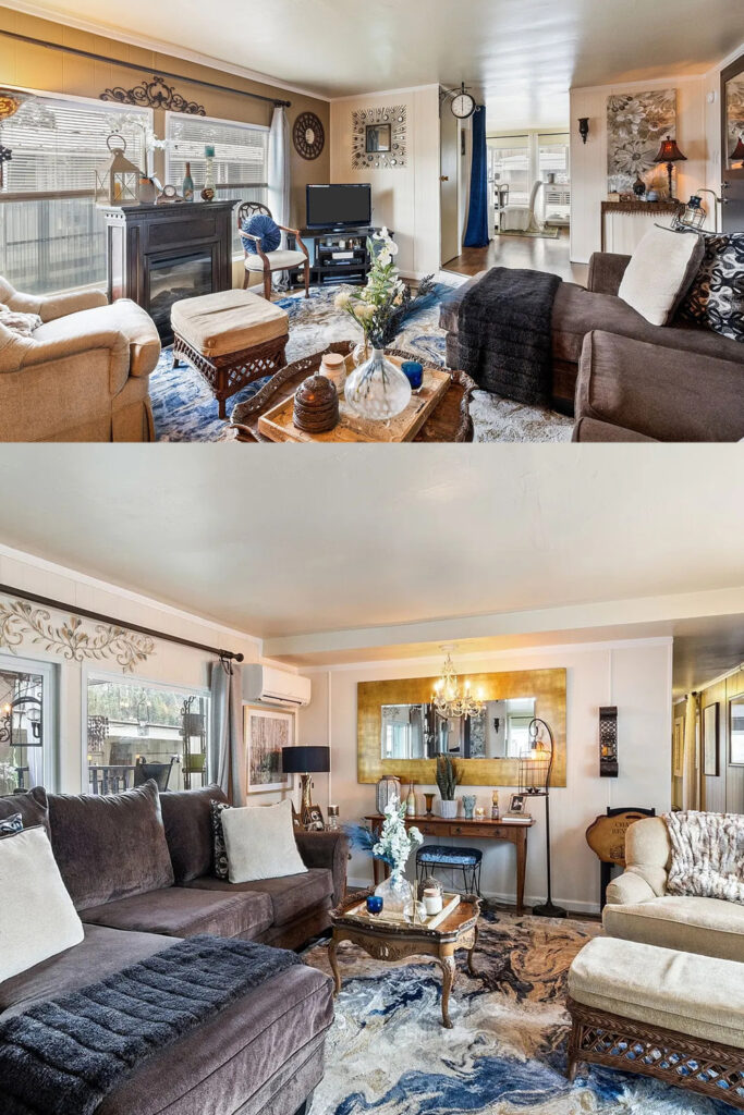 Chic & Cozy Transformation: Step Inside This Stylish Single Wide Mobile ...