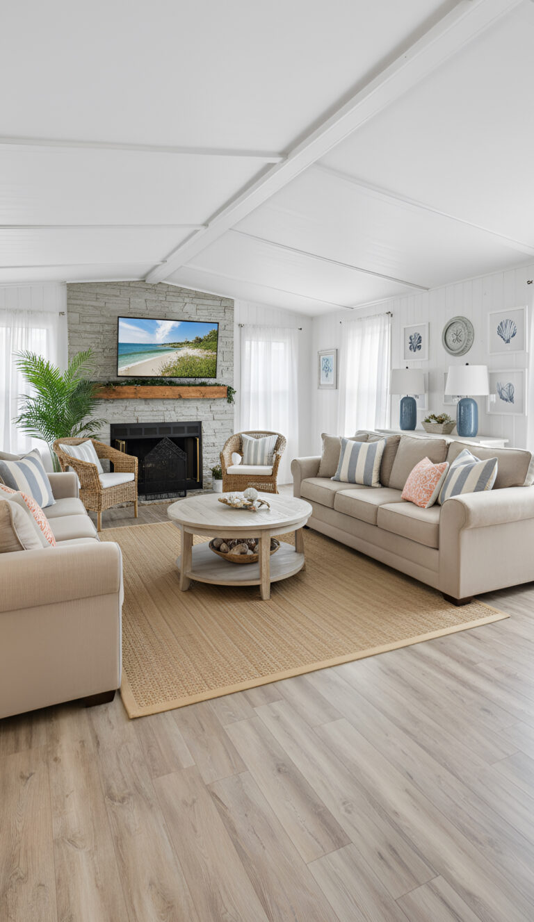 17 Coastal Single Wide Living Room Ideas That Feel So Fresh